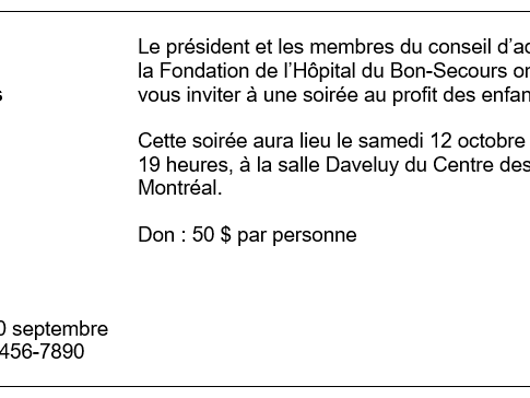 Invitation : généralités et contenu | BDL
